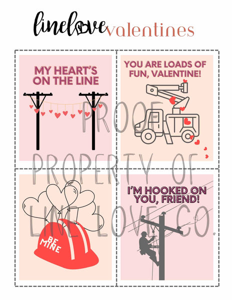 PRINTABLE Lineman Themed Valentine's Cards – Line Love Co